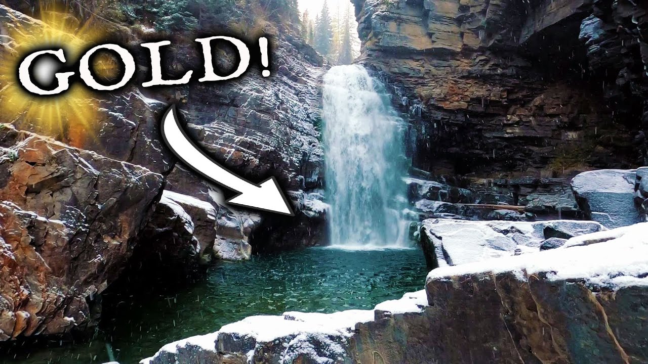 Gold Panning - I found GOLD below this WATERFALL! - YouTube