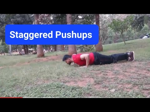 Alternating Staggered pushup |تمرين الضغط بالتناوب - YouTube