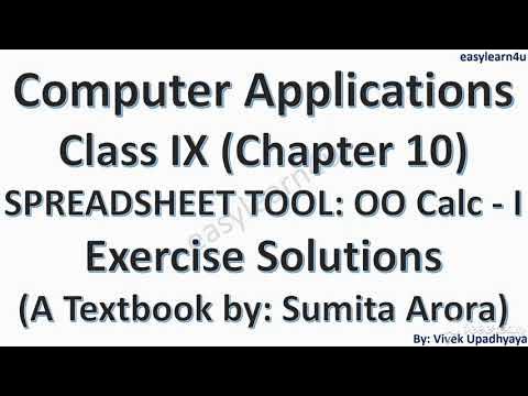Computer Class 9 Chapter 10 Solved | Spreadsheet tool: OO Calc I Exercise Solution | Sumita ...