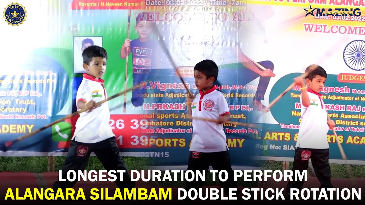 Longest duration to perform ALANGARA SILAMBAM DOUBLE STICK rotation ...