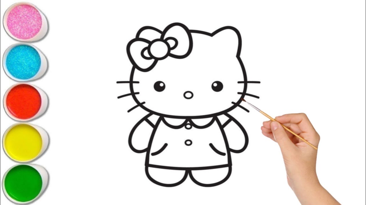 How to draw Hello Kitty|Step by step hello kitty drawing|easy acrylic ...
