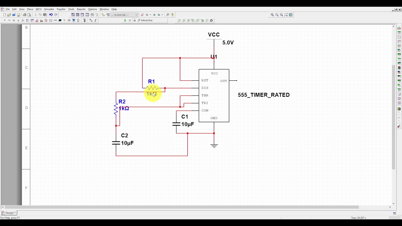 Multisim Tutorial 4 555 Timer Astable Mode Simulation YouTube