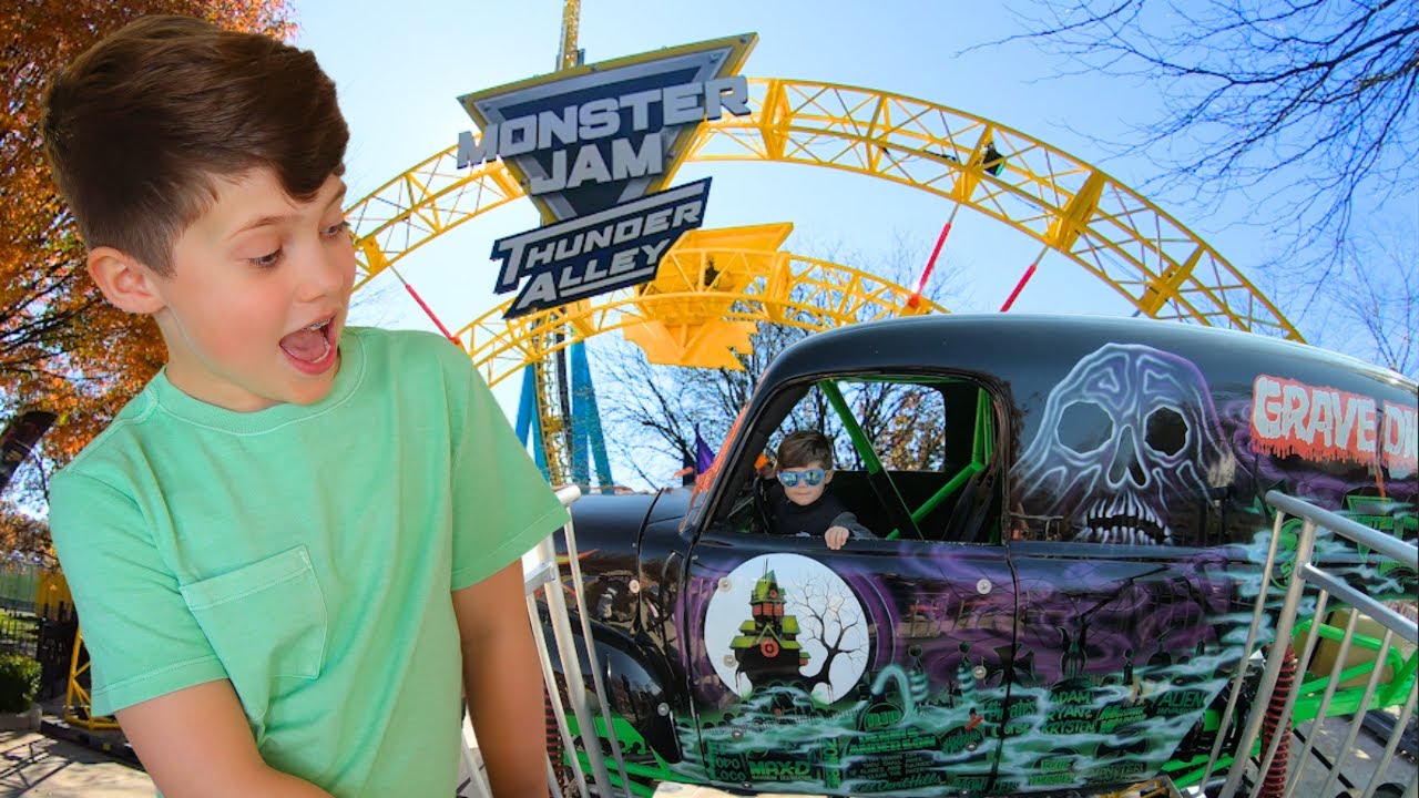James and Tyler MONSTER TRUCK Ride! | Monster Jam Thunder Alley at ...