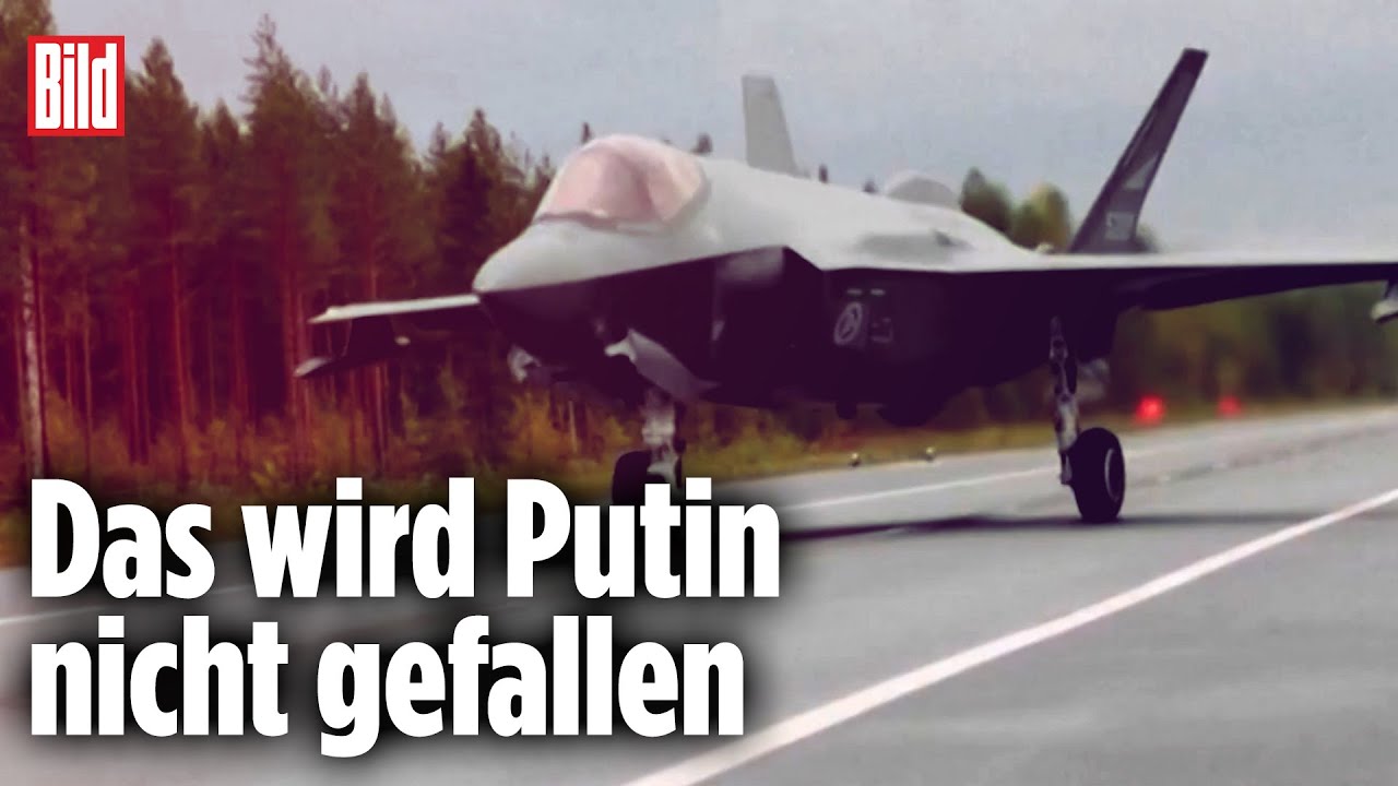 F-35 Kampfjet: Bester Kampfjet der Welt landet auf Autobahn | Finnland - YouTube