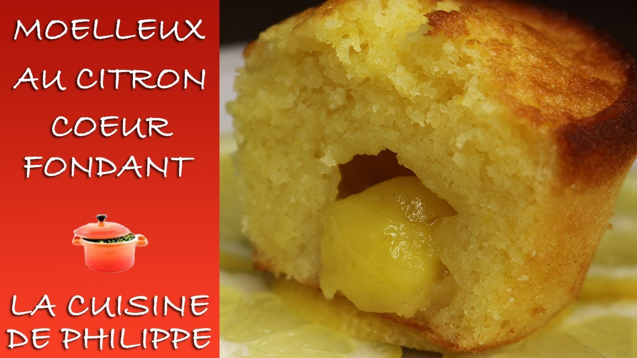 Moelleux au citron cœur fondant - YouTube