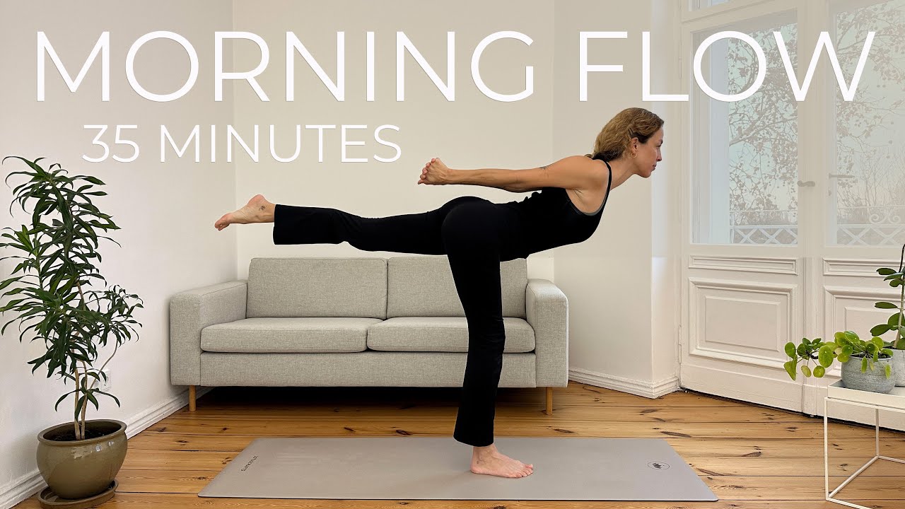 Morning Yoga Flow Move with Intention | 35 Min Vinyasa Flow - YouTube