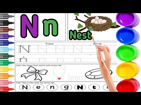 Learn Alphabet Letter "Nn" For Kids | How to Write Alphabet Letter "Nn ...