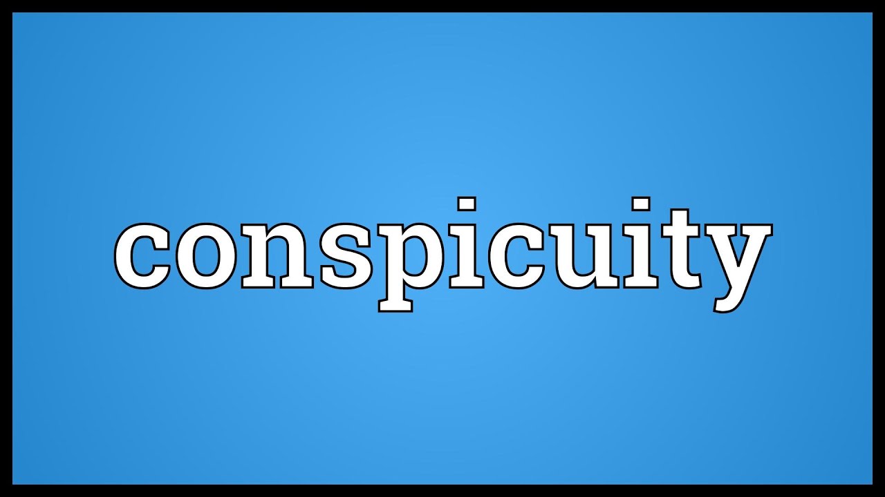 Conspicuity Meaning - YouTube