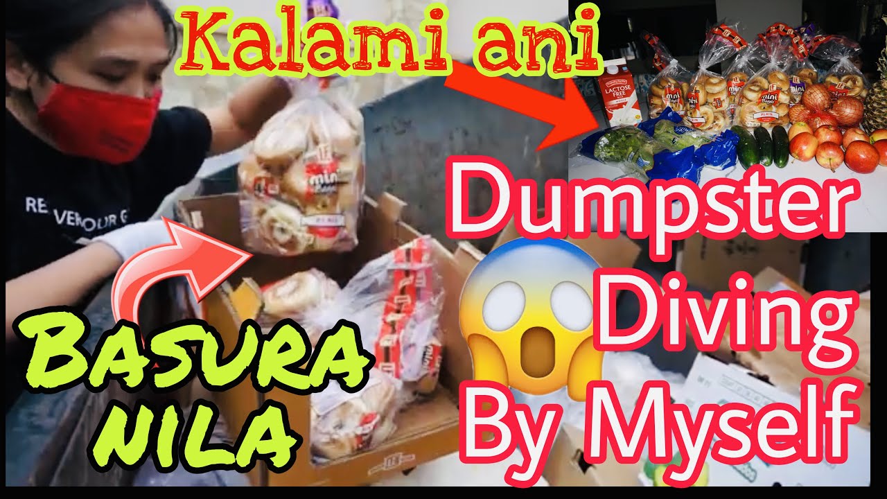 Dumpster diving- pinoy in USA first dive by myself on a busy day - YouTube