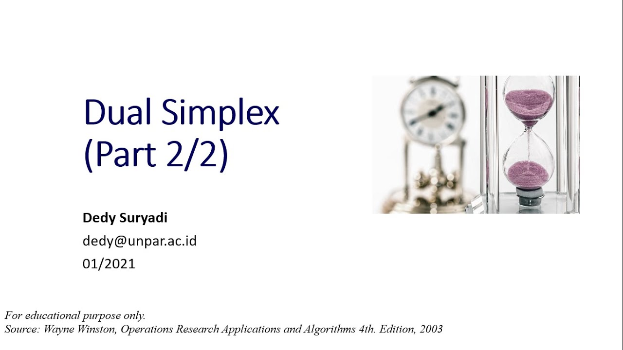 Week12.4 Dual Simplex (Part 2/2) - YouTube