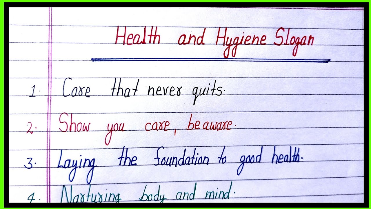health and hygiene slogan/health and hygiene par nare/nare/slogan - YouTube