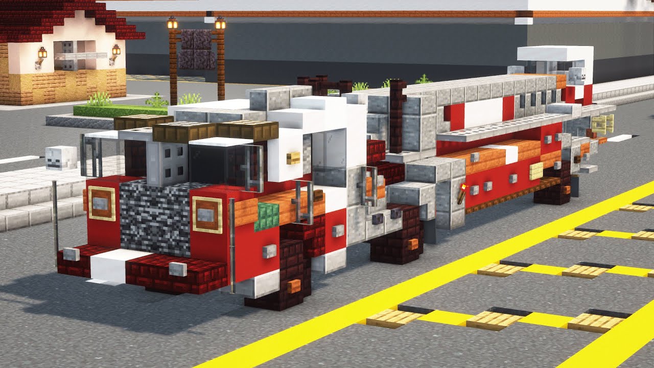 Minecraft FDNY Tiller Ladder Fire Truck Tutorial - YouTube