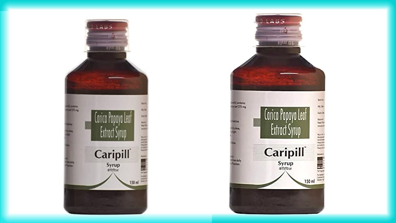 Caripill Syrup Benifits & Dose & Side Effects - Carica Papaya Leaf ...