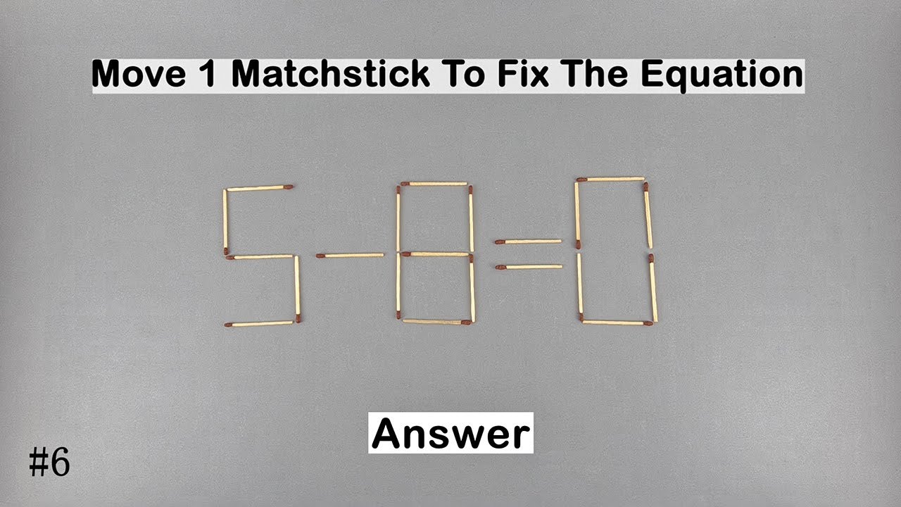 Move 1 Matchstick To Fix The Equation 12 - YouTube