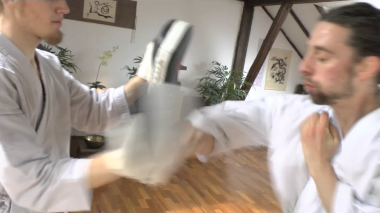 Karate pad work training - YouTube