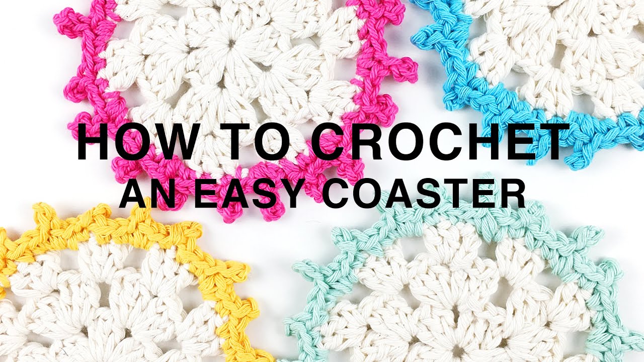 HOW TO CROCHET + Pretty Easy Coasters with a Picot Edge - YouTube