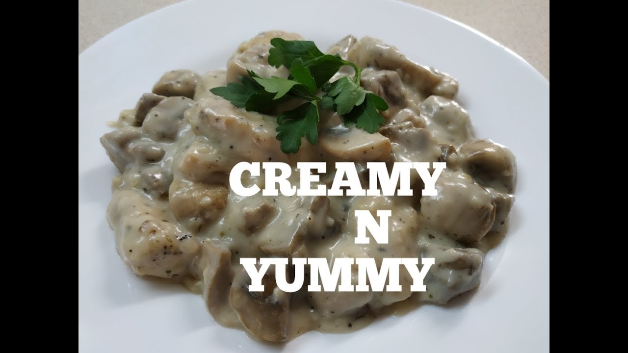 AYAM JAMUR KANCING SAUS PUTIH/CHICKEN FILET CHAMPIGNON MUSHROOM IN ...