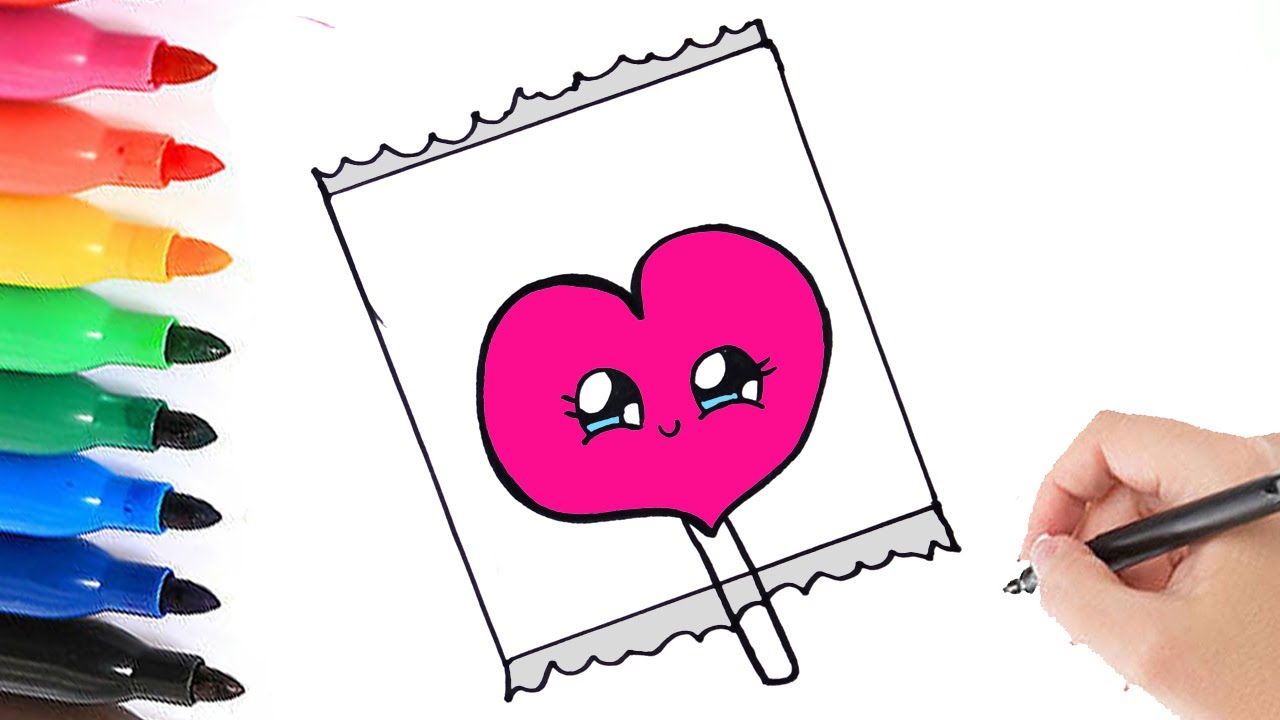 HOW TO DRAW HEAT LOLLY KAWAII | HOE TEKEN JE EEN HARTJES LOLLIE? - YouTube