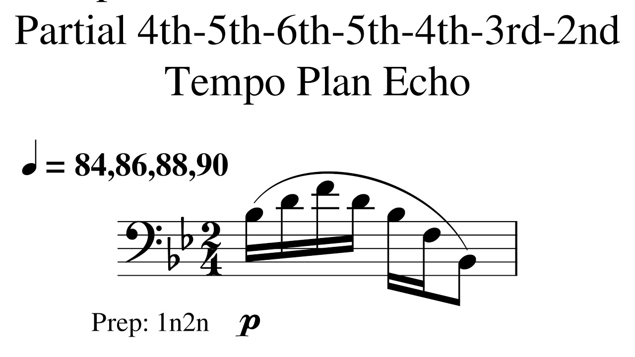 007 Lip Slur Exercise Tempo Plan 001 Partial 1st Position 4th 5th 6th ...