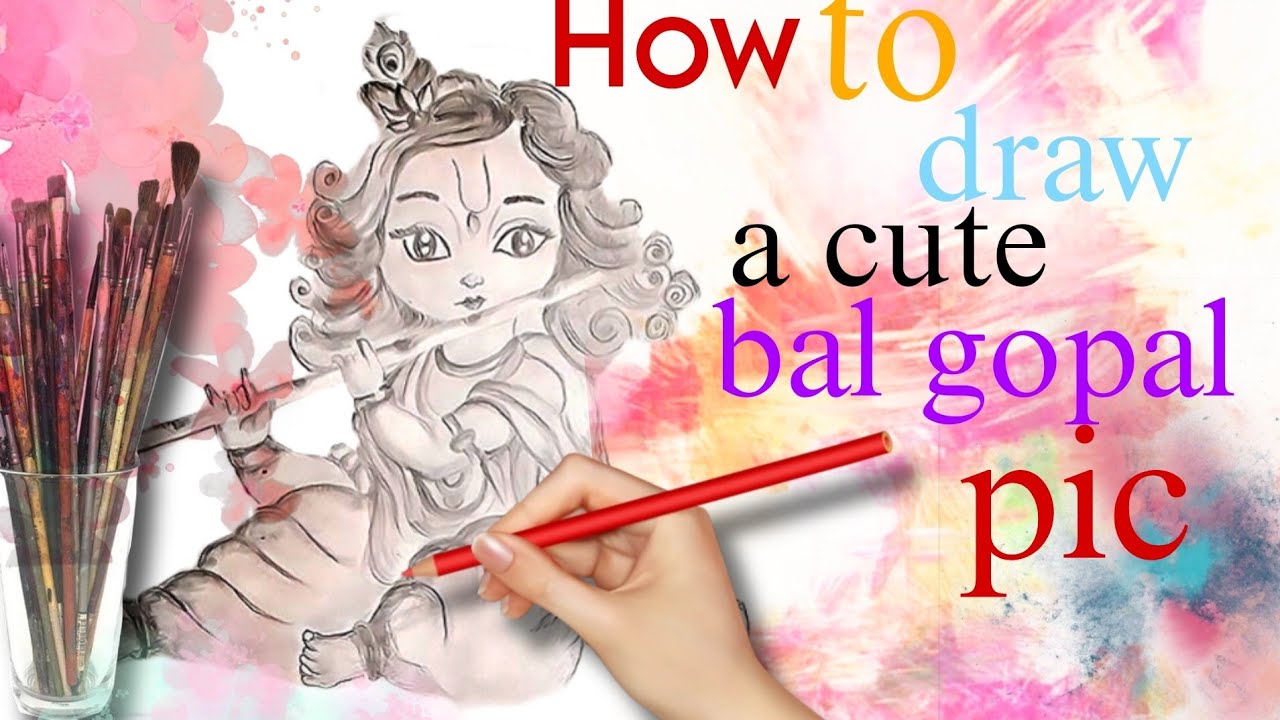How to draw a cute bal gopal picture by pencil sketch ️ - YouTube