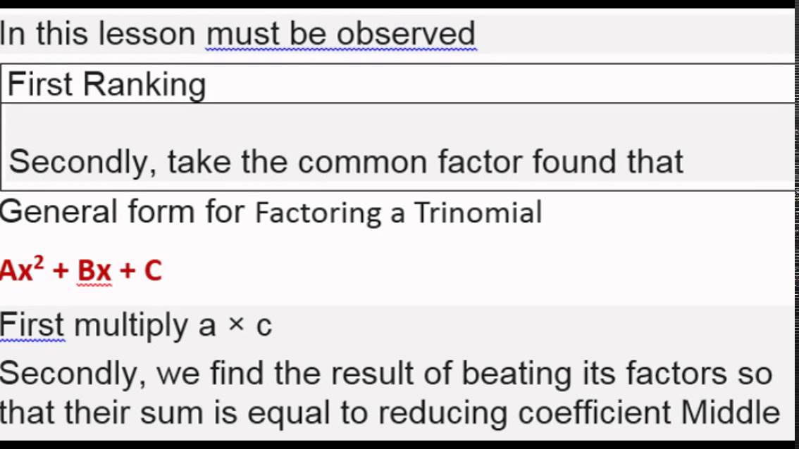 .Factoring a Trinomial Using the AC Method .(The first of its kind2 ...
