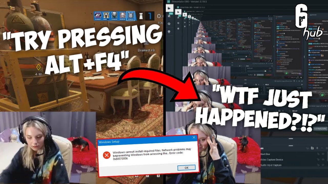 Girl Streamer Falls For ALT+F4 | Rainbow Six: Siege Twitch Clips - YouTube