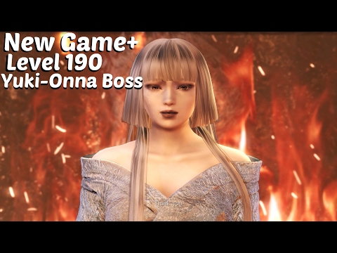 Nioh - New Game+ Yuki Onna Level 190 Hard Mode Fight & Best Weapons and Items Setup