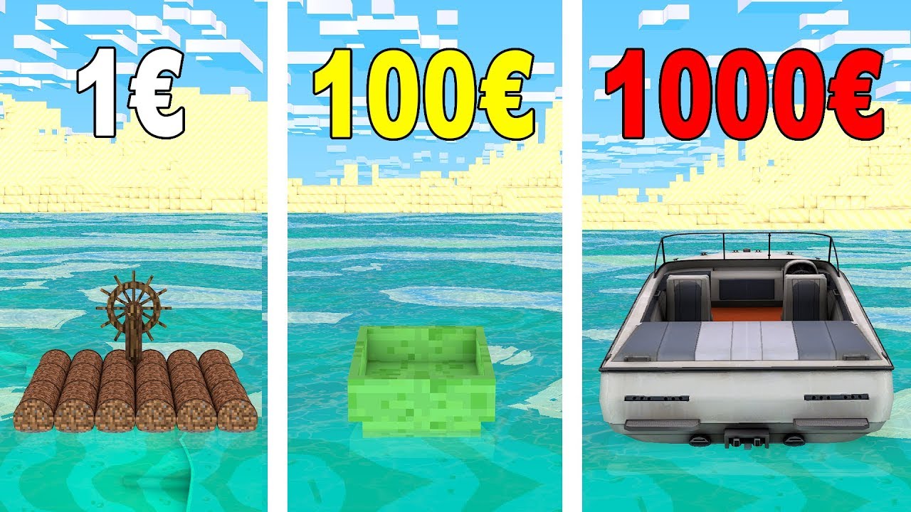 1€ BOOT vs 100€ BOOT vs 1000€ BOOT 😱🛳️ Minecraft Mods - YouTube