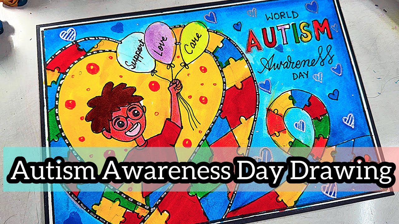 World Autism Awareness Day Drawing / World Health Day Drawing / World ...
