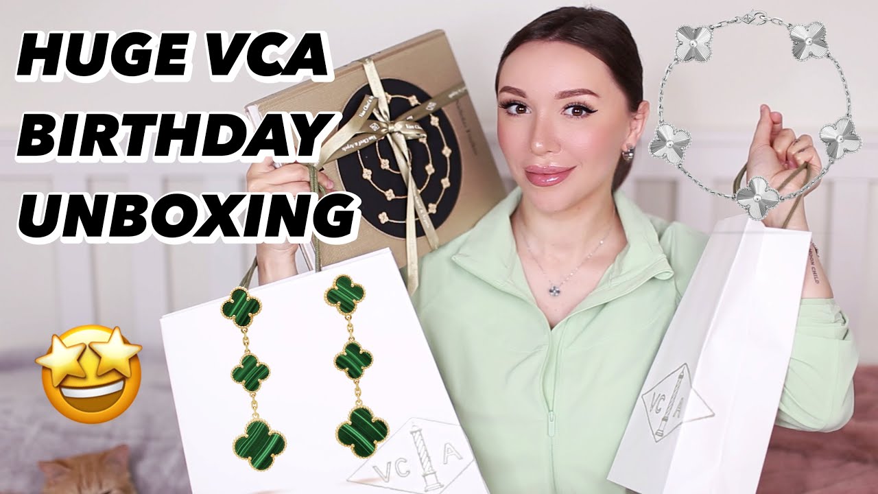 Van Cleef & Arpels Unboxing Malachite Guilloche Perlee Alhambra | VCA Jewelry Collection - YouTube