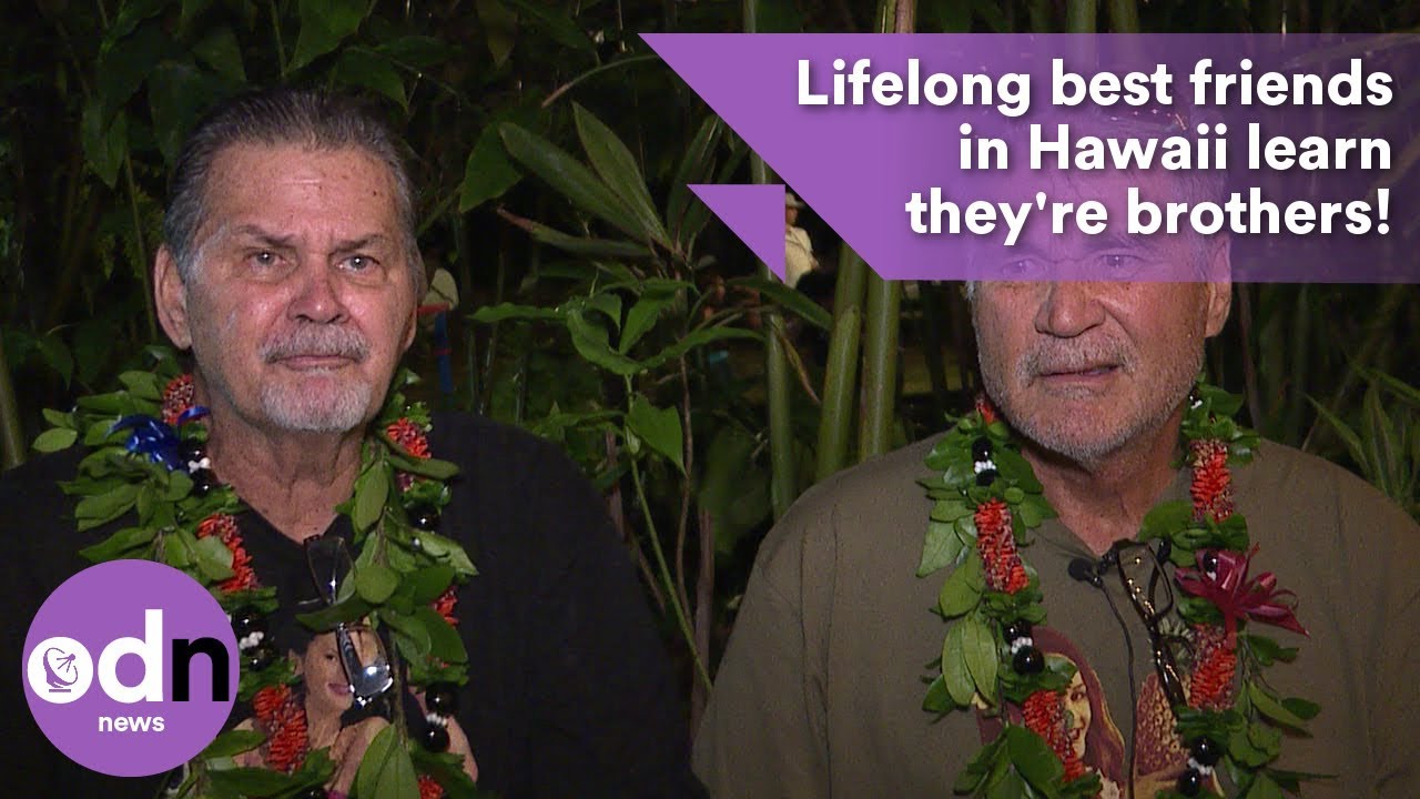 Lifelong best friends in Hawaii learn they're brothers! - YouTube