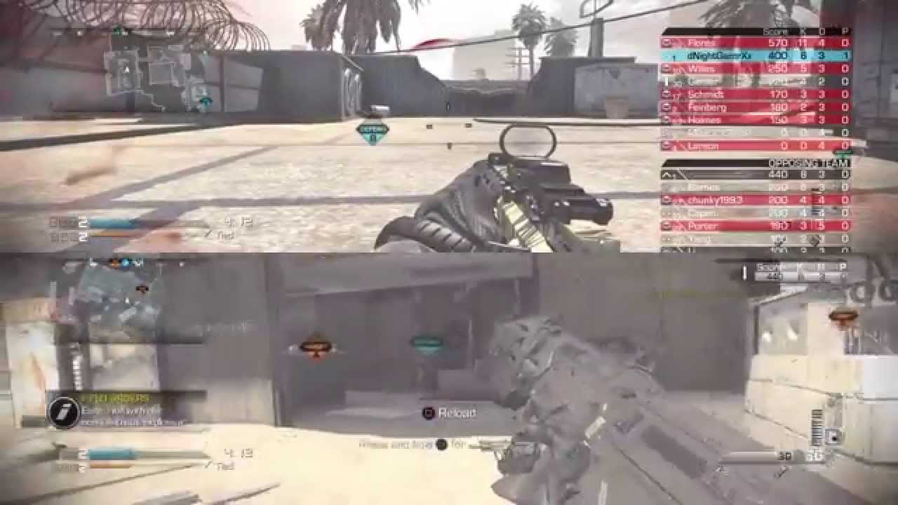 COD GHOST Split Screen Honey Badger v.s K7 - YouTube