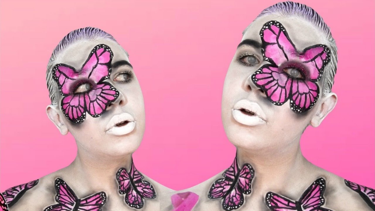 Maquiagem de Borboletas para o Outubro Rosa | Butterfly Makeup Tutorial ...