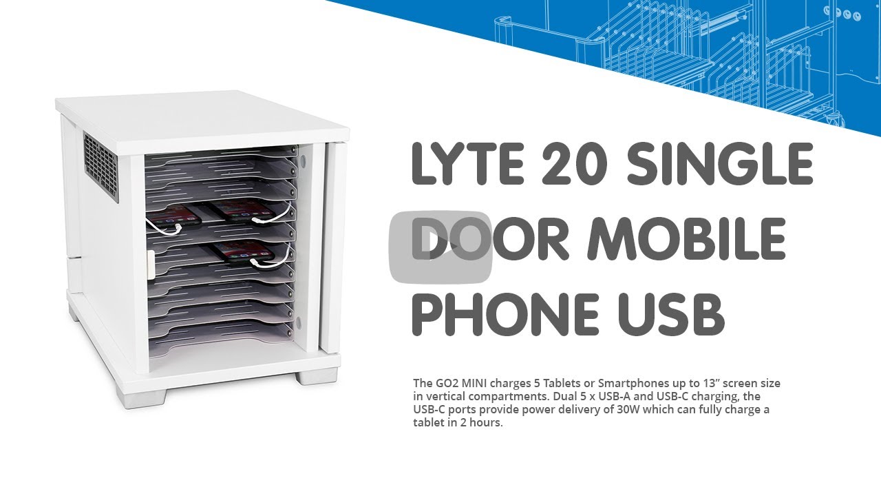 Lyte 20 Single Door Mobile Phone USB A - YouTube