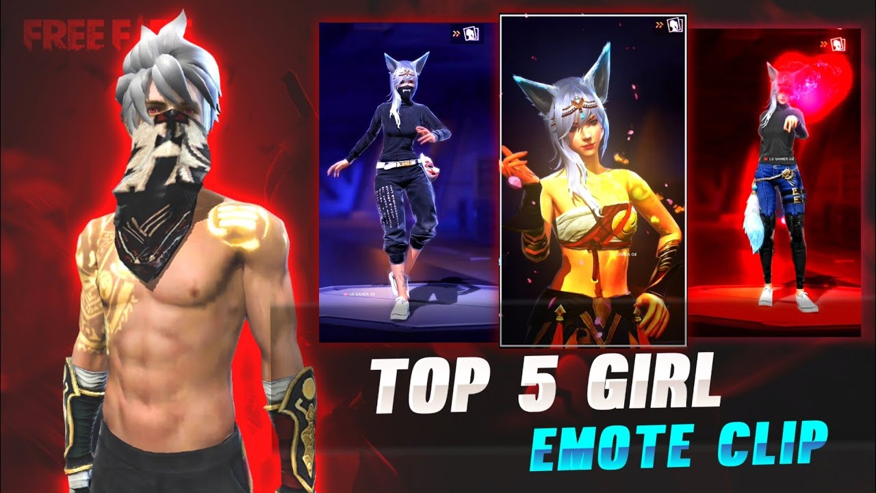 TOP 5 GIRL EMOTE PACK 🖤💫 || 4K CLIP 🌸🖤 - YouTube