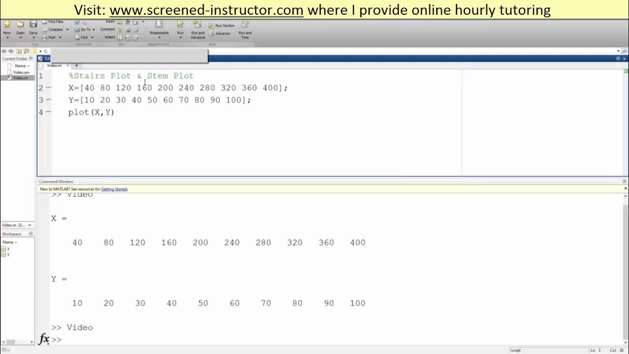 MATLAB Stairs Plot & Stem Plot - YouTube