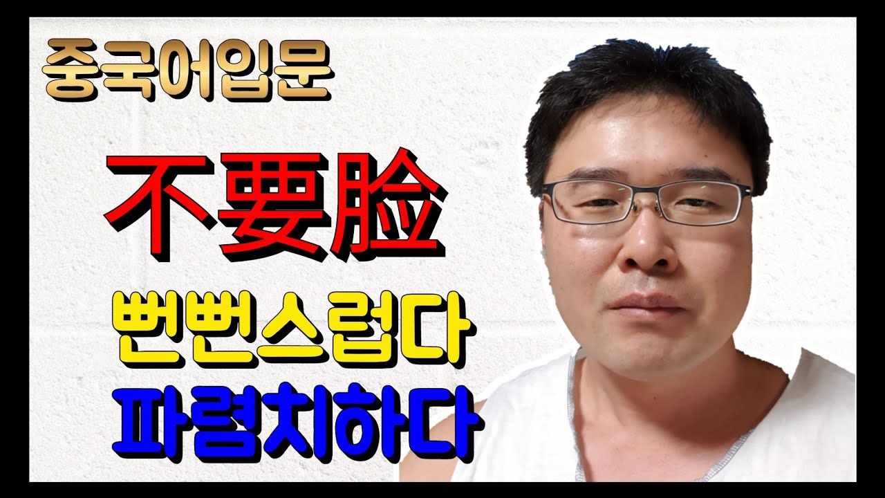 중국어배우기 중국어 회화 중국어기초 실전중국어 직장인중국어 뻔뻔스럽다 파렴치하다를 중국어로 중국어를 배울수