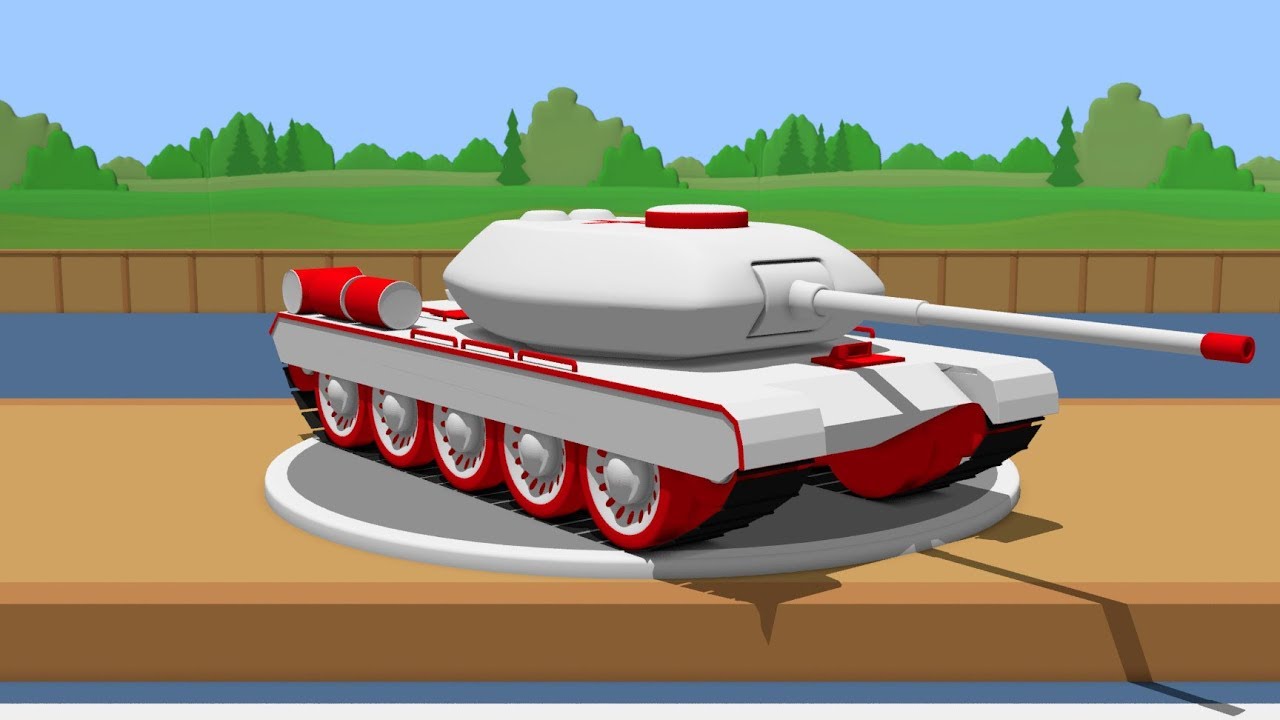 Building and testing peaceful tank - cartoon for kids - YouTube