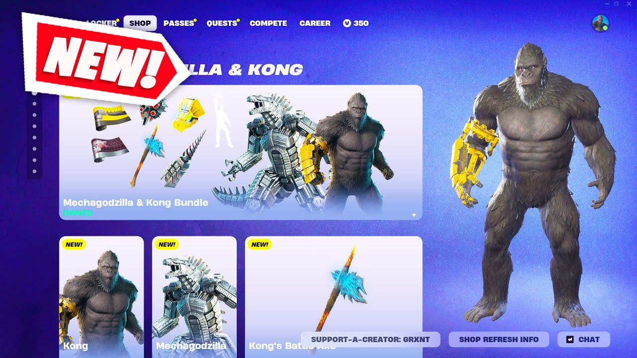 *NEW* FORTNITE GODZILLA & KONG ITEM SHOP! (Fortnite Item Shop Jan 16th ...