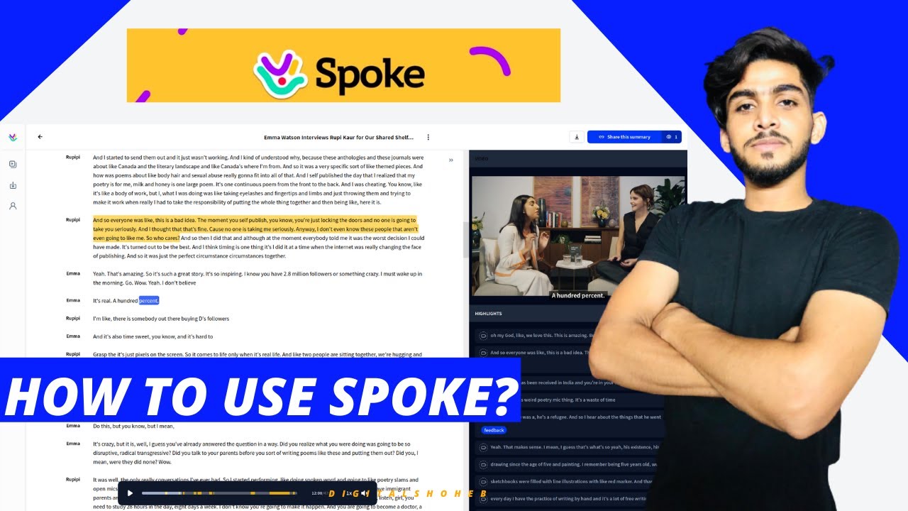 How To Use Spoke Ai Tool | Spoke Review | A.I. Video Transcription and ...