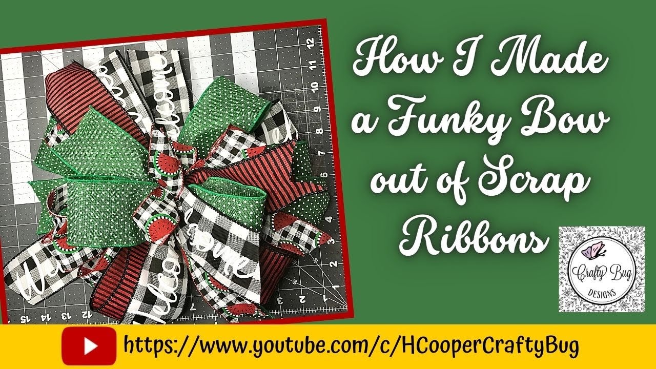 FUNky bow with scrap or leftover ribbons; how to make a bow #ribbonbow ...