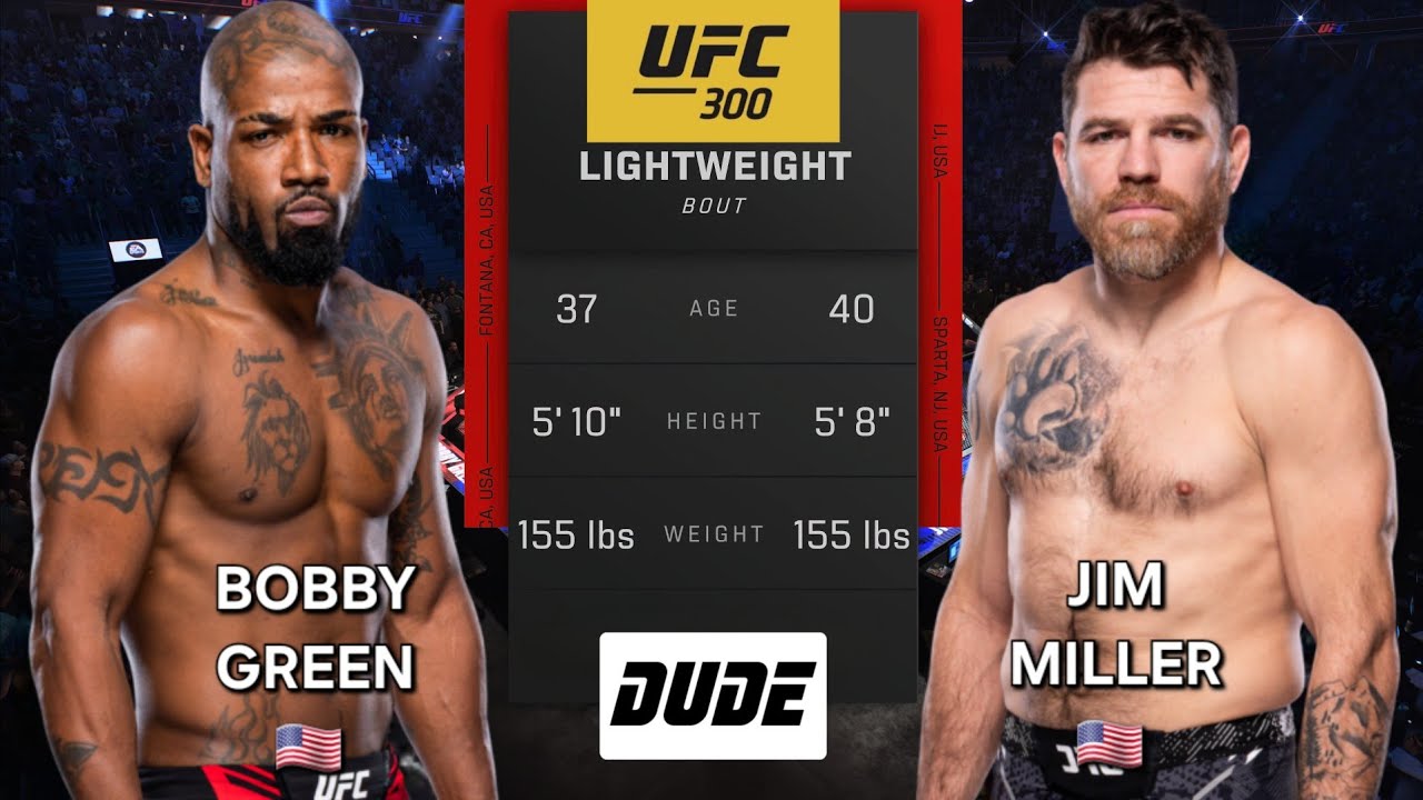 BOBBY GREEN vs JIM MILLER - UFC 300 - Ai Prediction - Full Fight - YouTube