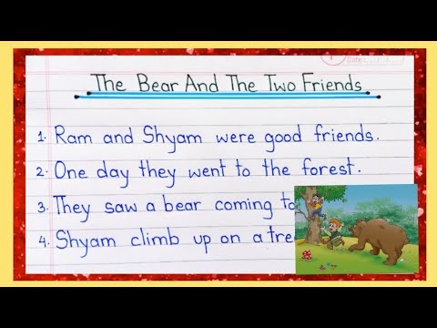 The Bear and The Two Friends story || 10 lines story bear and two ...