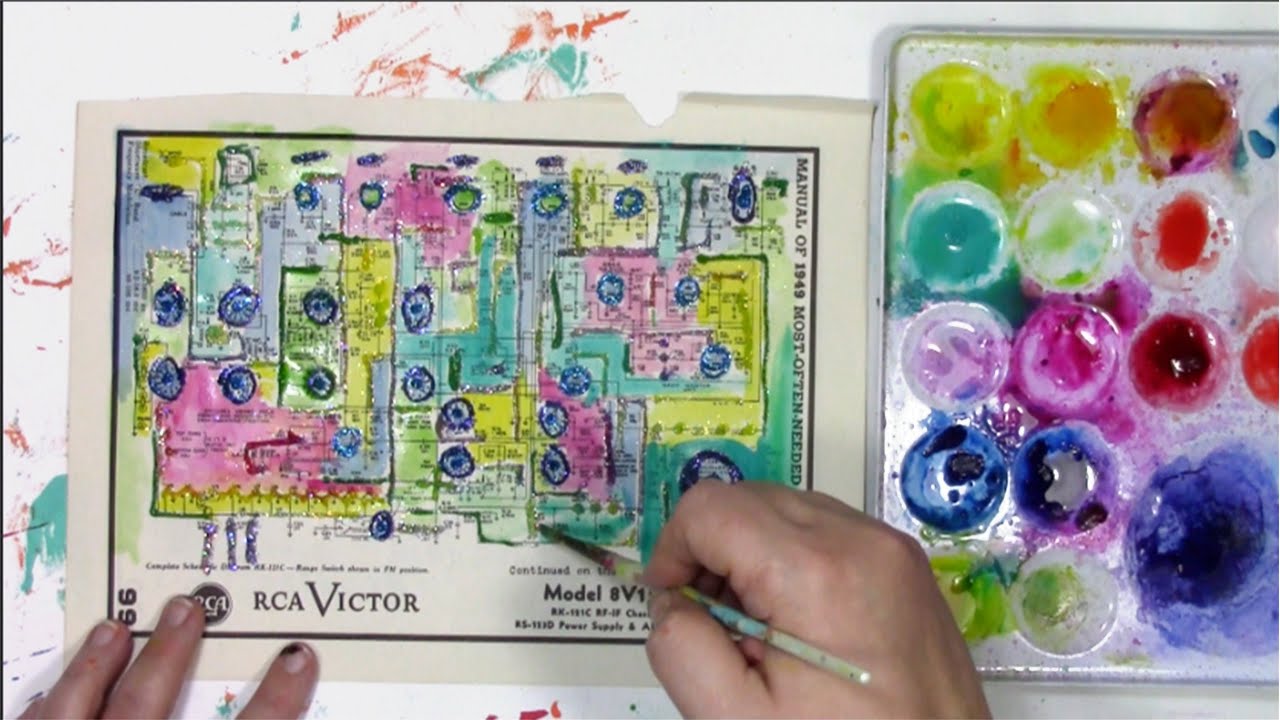 How I Made My Own Mixed Media Glitter Coloring Page - YouTube