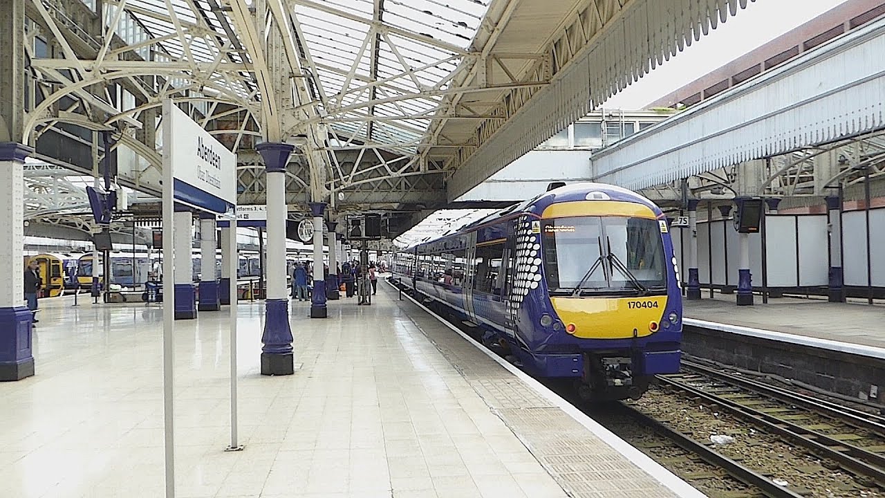 ScotRail Class 170 approaches Aberdeen (1/8/16) - YouTube
