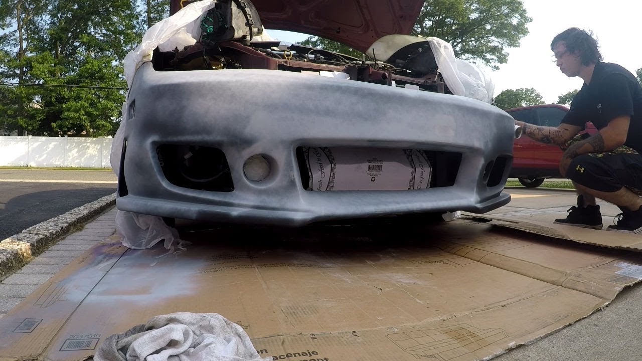 How To Sand And Prime An Aftermarket Body Kit - YouTube