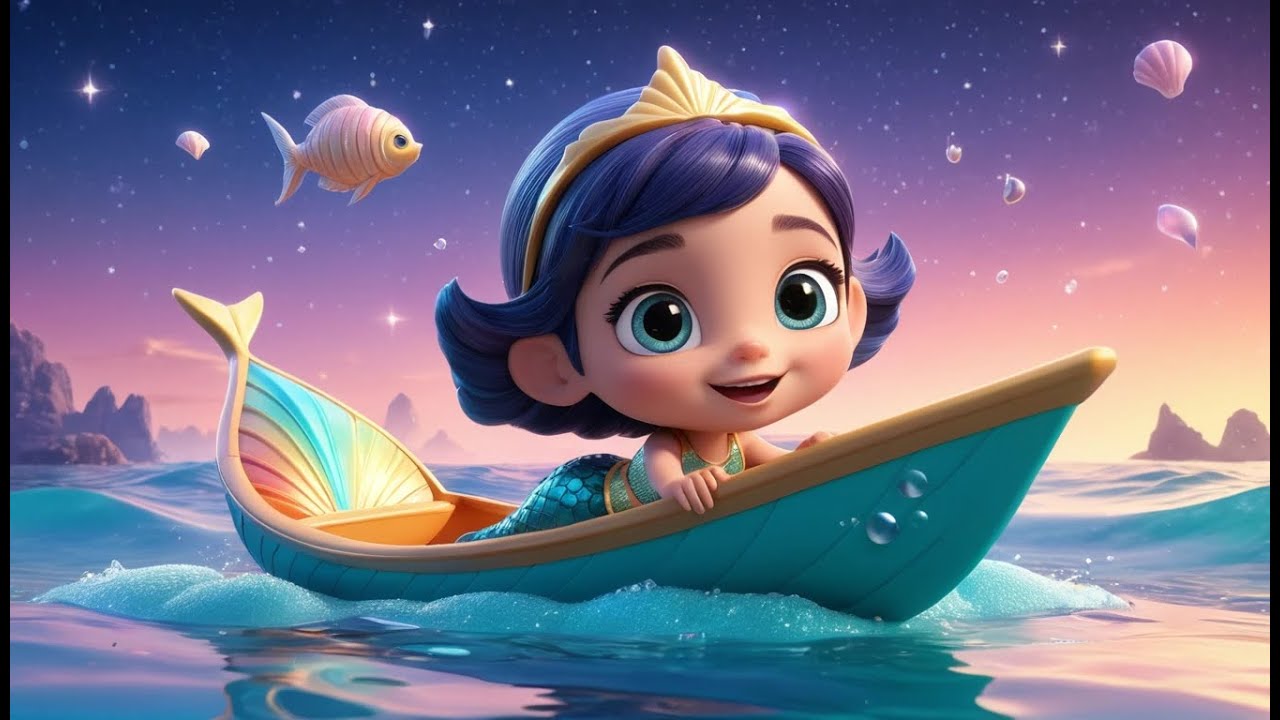 Row, Row, Row Your Mermaid Boat | Magical Mermaid Song for Kids | Ocean ...