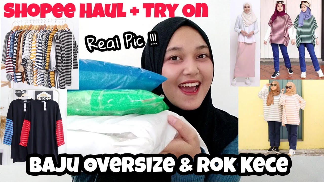 SHOPEE HAUL BAJU PREMIUM OVERSIZE | REVIEW KAOS OVERSIZE BAGUS DAN ...
