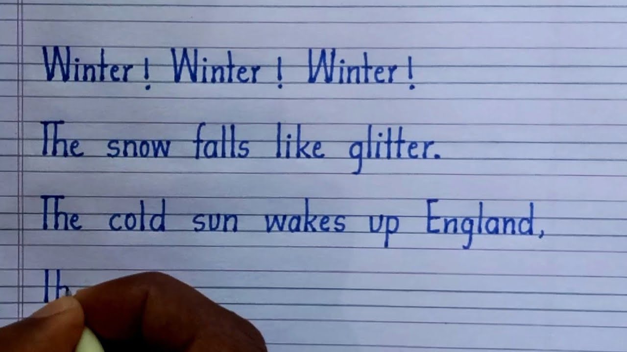 Winter poem || part - 1 || neat and clean handwriting || non cursive ...