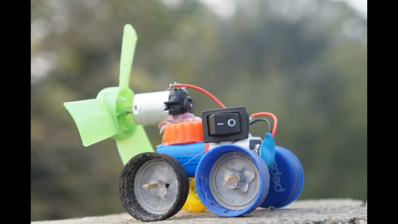 How to make a powerful mini car using 9v battery - YouTube